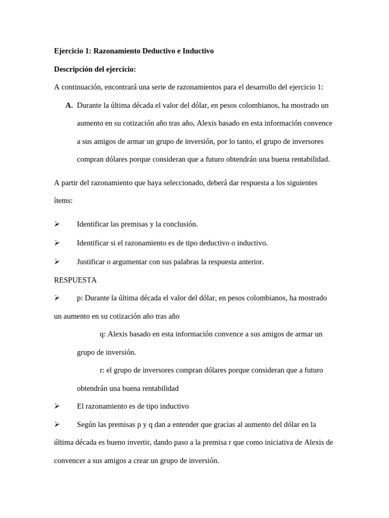 Ejercicio de Razonamiento Inductivo | PDF