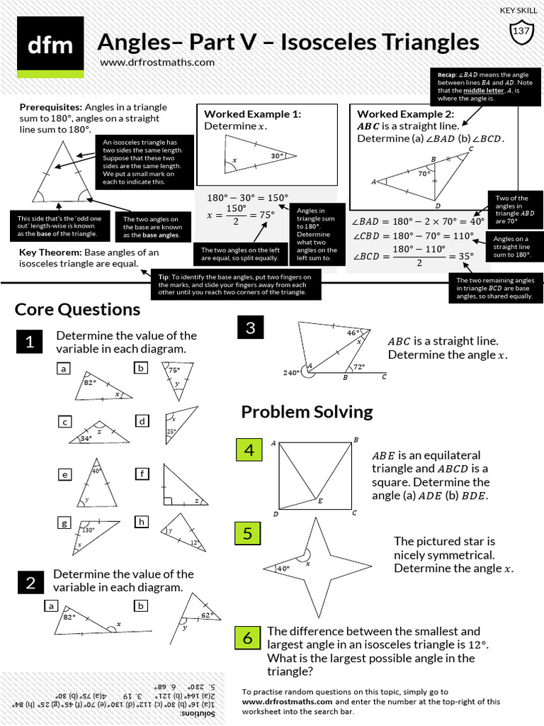 DFM-AllInOne-Angles5-AnglesInIsoscelesTriangle | PDF | Triangle | Euclidean Geometry