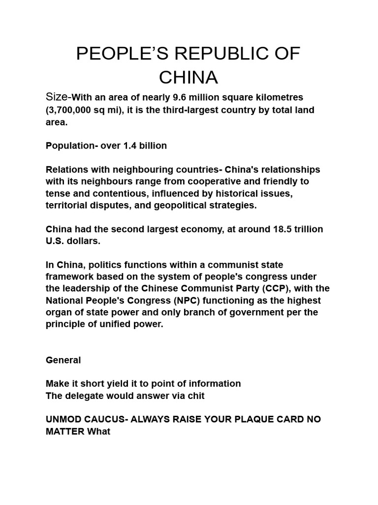 information on china | PDF | China | World Politics