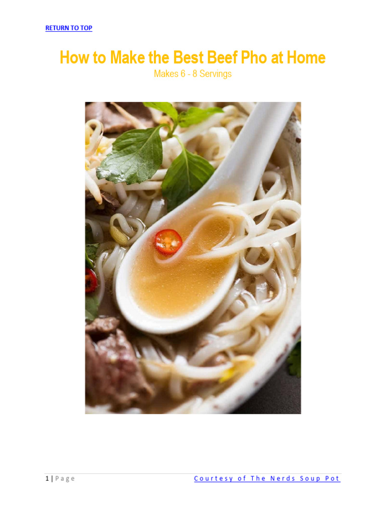 How To Make The Best Beef Pho at Home | PDF | Foods | Cuisine