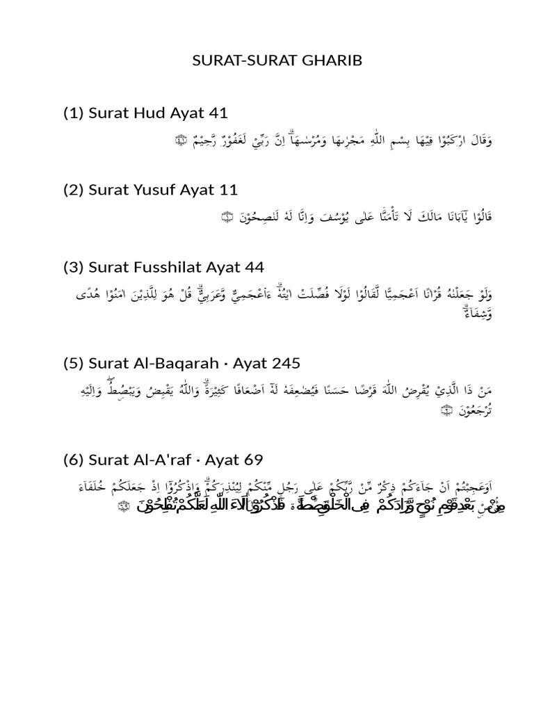 Surat-Surat Ghorib | PDF