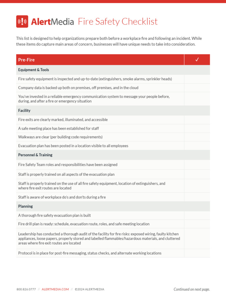AlertMedia Fire Prep Checklist | PDF | Fire Safety | Safety