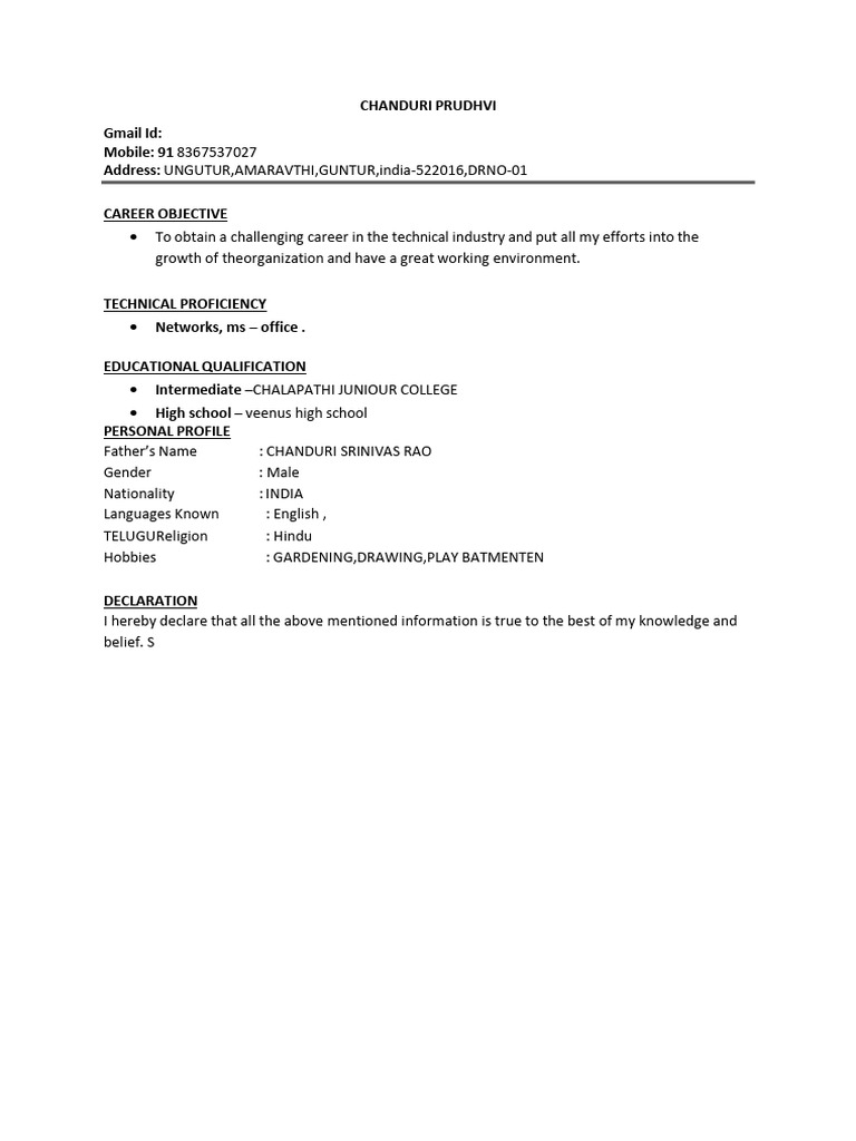 Prudhvi RESUME1 | PDF