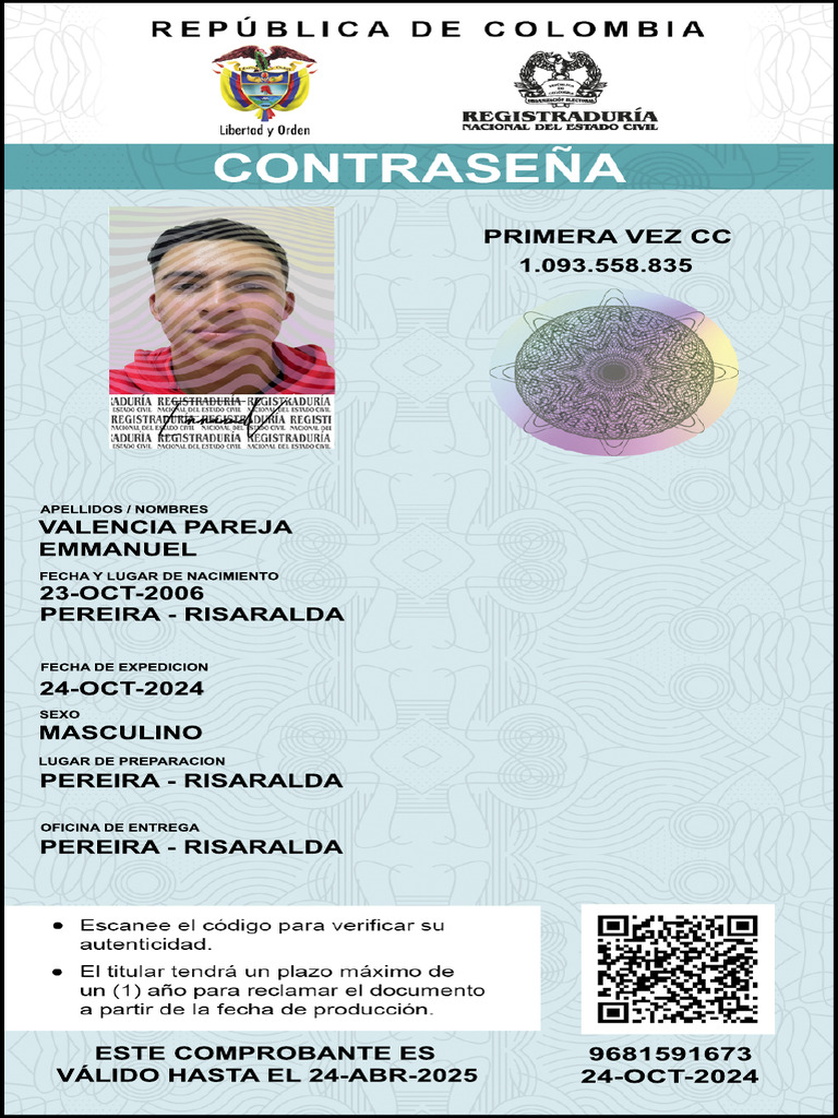 Comprobante de Documento en Tramite - Emmanuel Valencia P | PDF