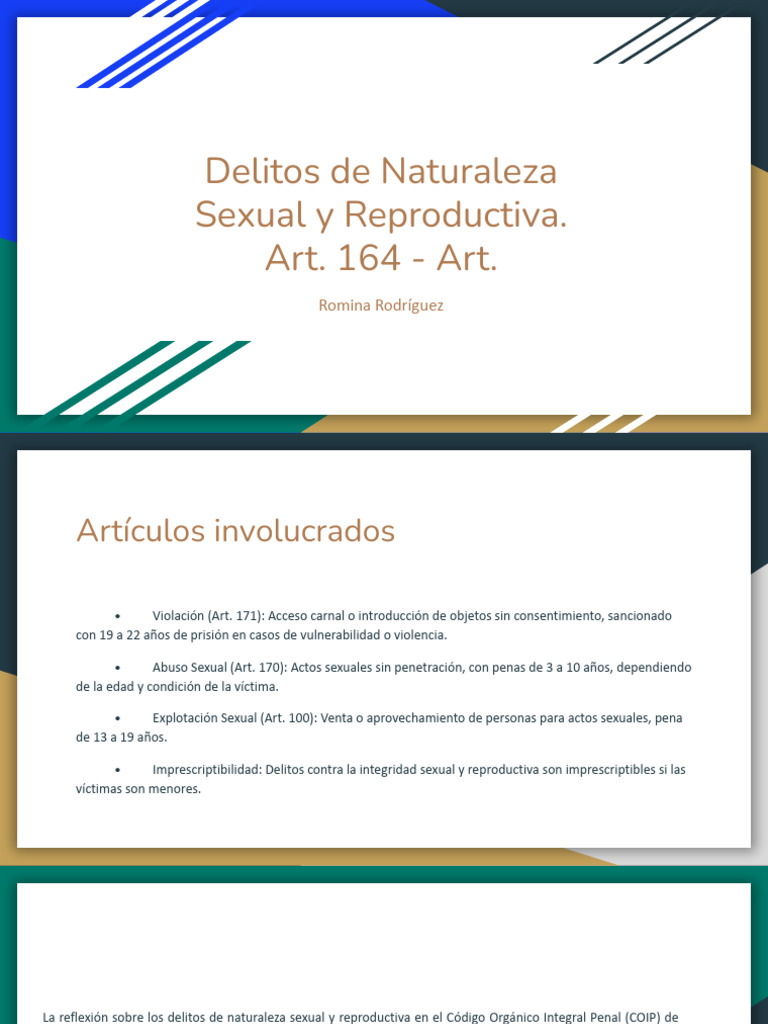 Investigar En El Coip Los Delitos De Naturaleza Sexual Y Reproductiva