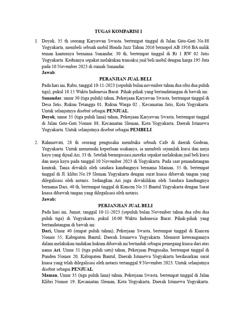 TUGAS KOMPARISI 1 | PDF