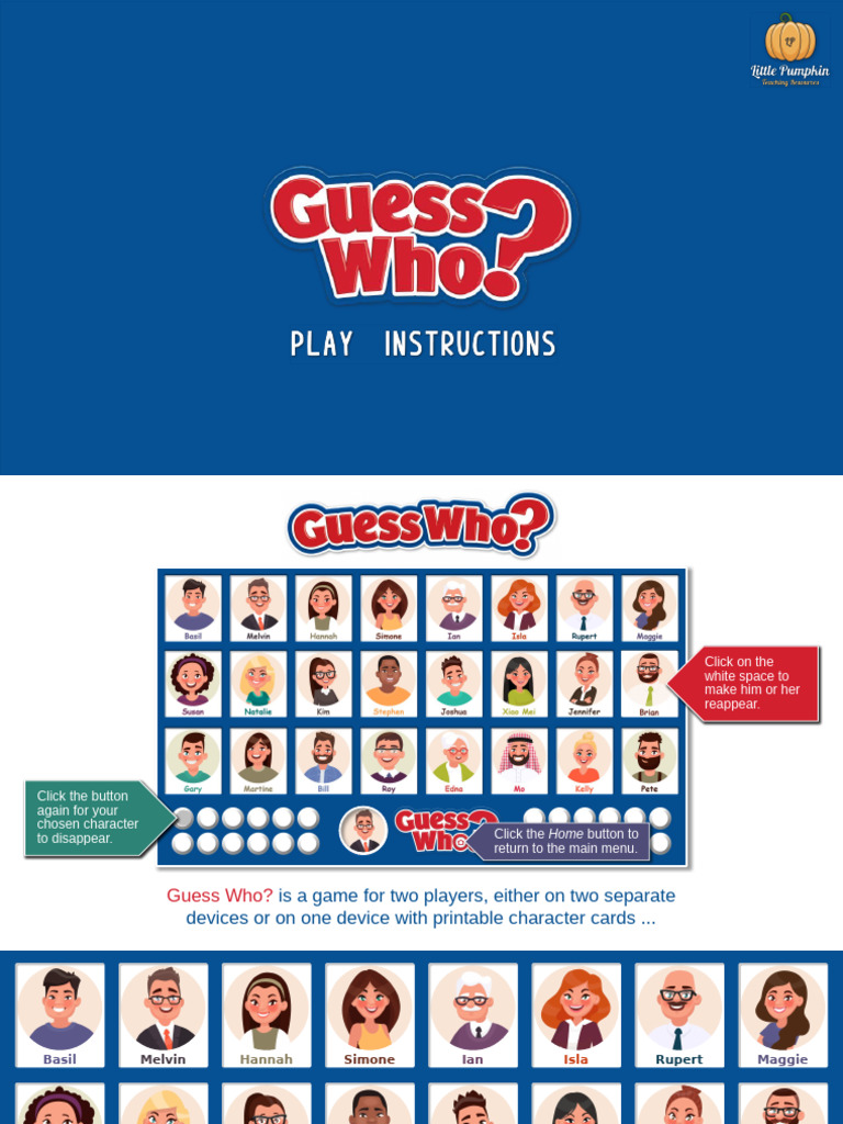 Guess Who PowerPoint Game | PDF