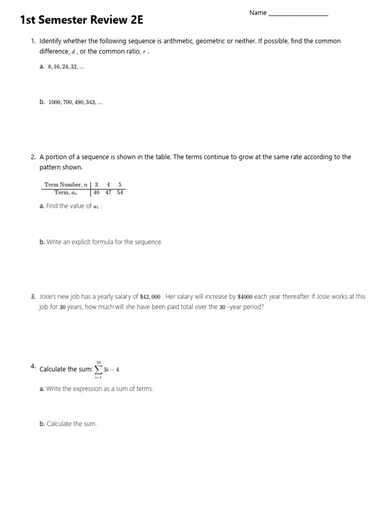 Algebra 2semester 1 Review | PDF | Fuel Economy In Automobiles ...
