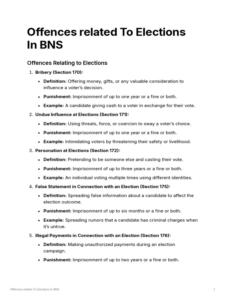 Offences Related To Elections | PDF