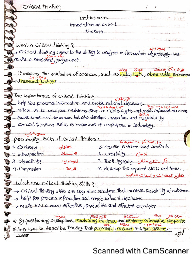 Critical Thinking-1 | PDF