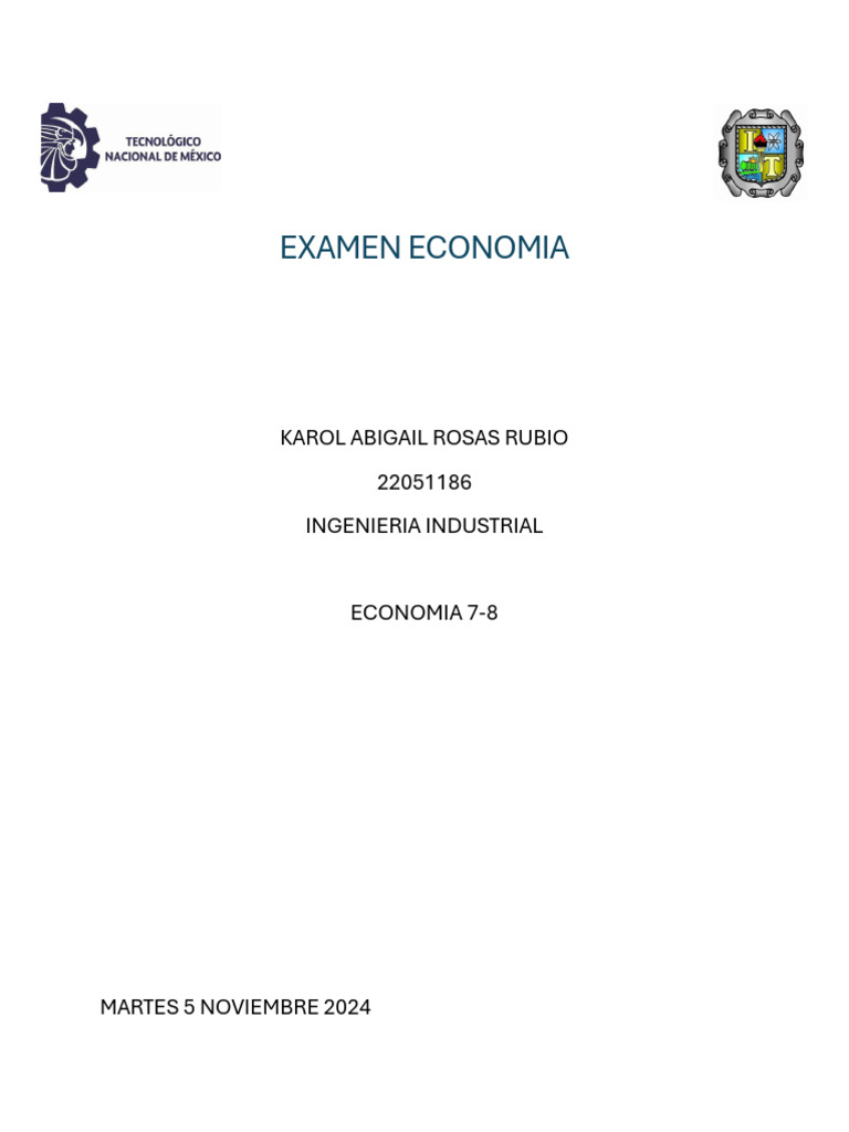 Examen Economia P | PDF