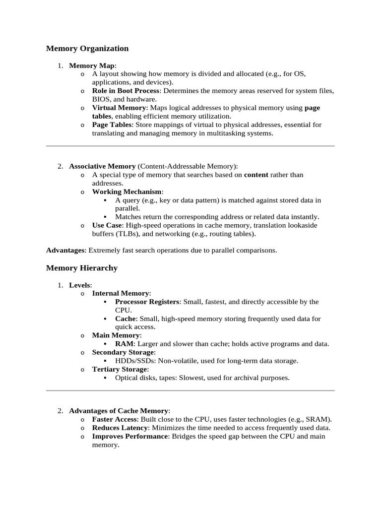 CSO Unit-4 Summary | PDF | Cpu Cache | Computer Data Storage