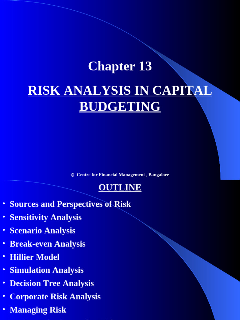 Chapter13 RiskAnalysis in CapitaBudgeting (1) | PDF | Financial Economics | Financial Accounting