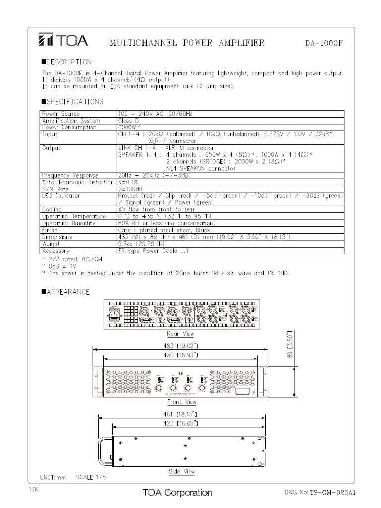 Da 1000f As Specs | PDF