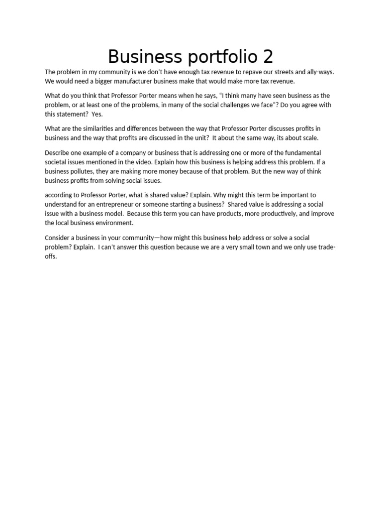 Business Portfolio 2 | PDF