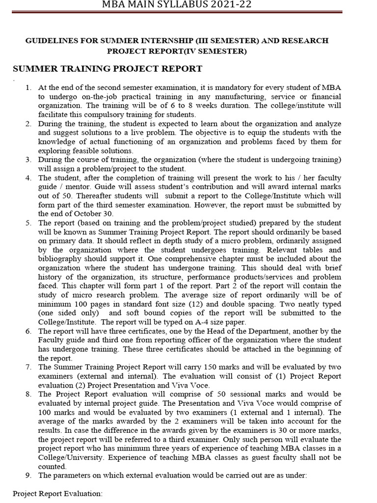 SIP Guidlines | PDF | Thesis | Evaluation