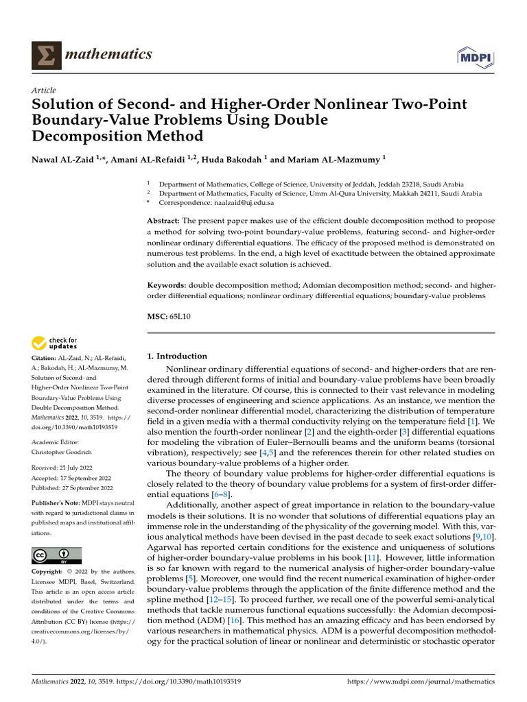 double Decom M (2022) | PDF | Nonlinear System | Equations