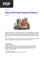 Daftar Pabrik Tepung Tapioka di Indonesia | PDF | Memasak, Makanan ...