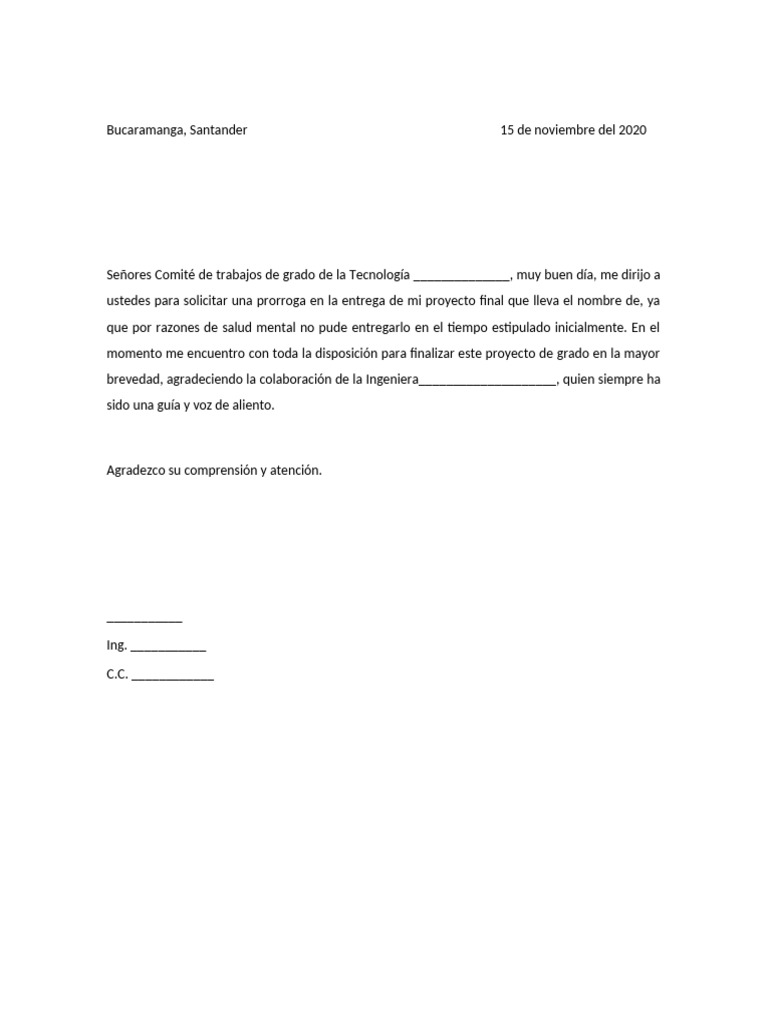 CARTA. Ejemplo Solicitud | PDF