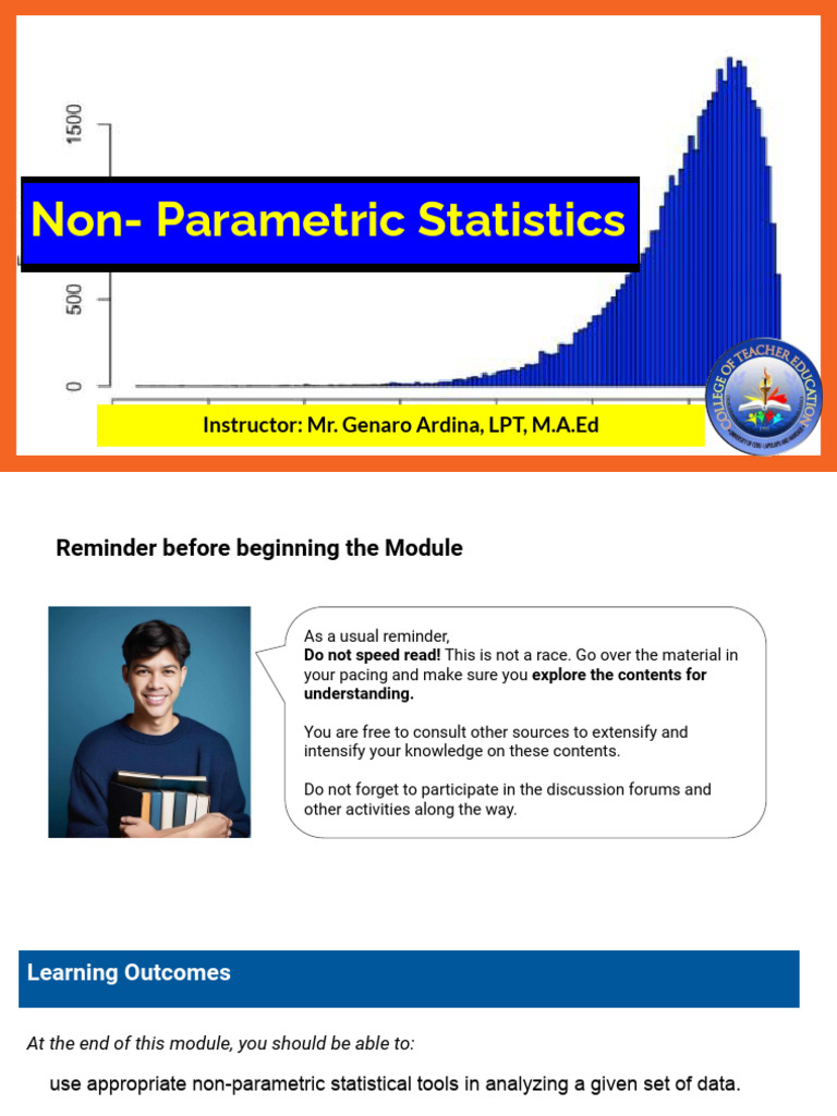 Advanced Statistics Non Parametric Statistics | PDF | Chi Squared Test ...
