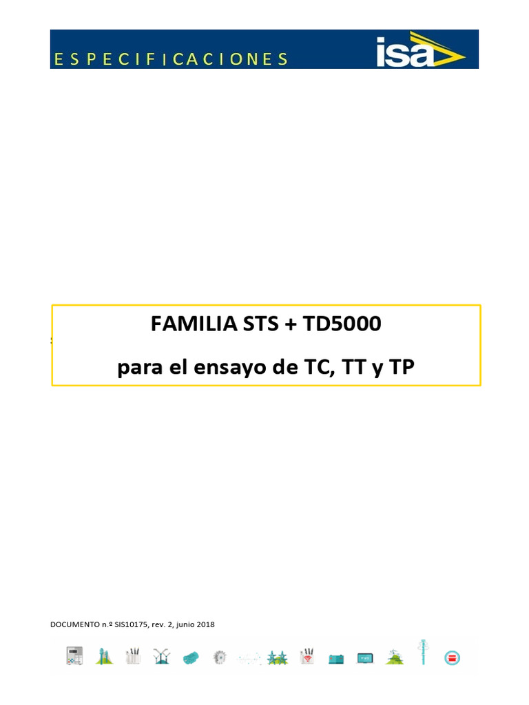 Especificaciones STS + TD5000 para Ensayos | PDF | Transformador ...