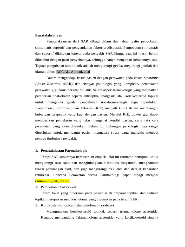 Rencana Perawatan SAR (Ongoing) | PDF