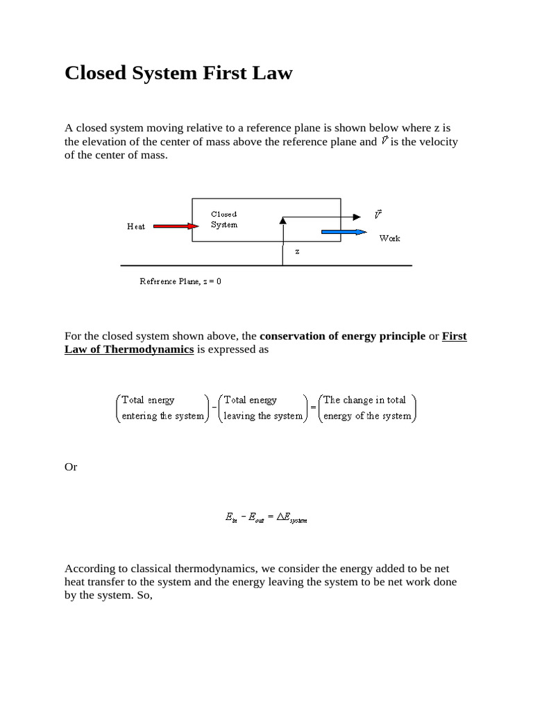 Closed System First Law | PDF Closed System First Law | PDF