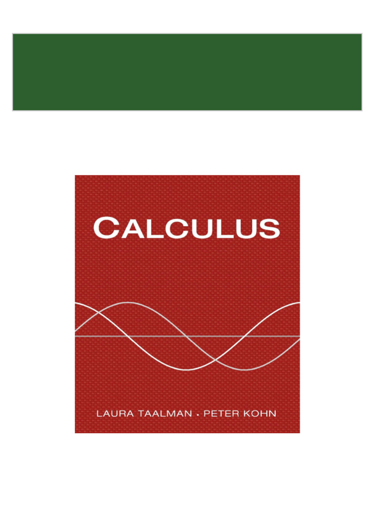 Calculus by Laura Taalman Peter Kohn LAURA TAALMAN & PETER KOHN Ebook ...