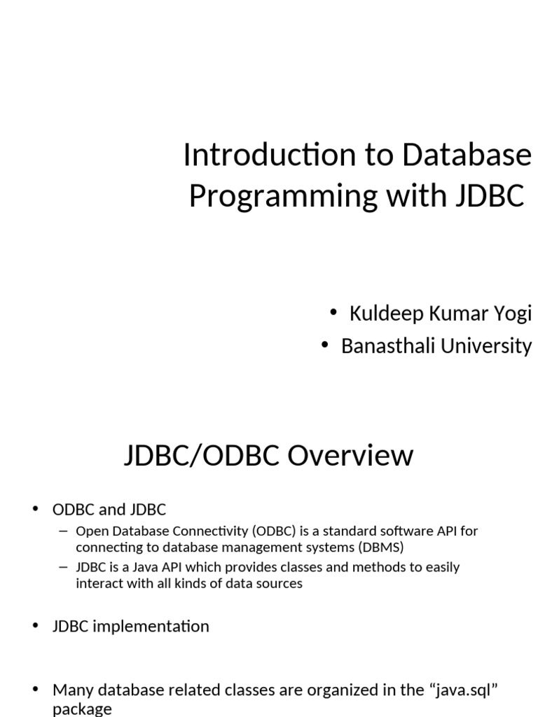 DB JDBC | PDF | Databases | Information Technology Management