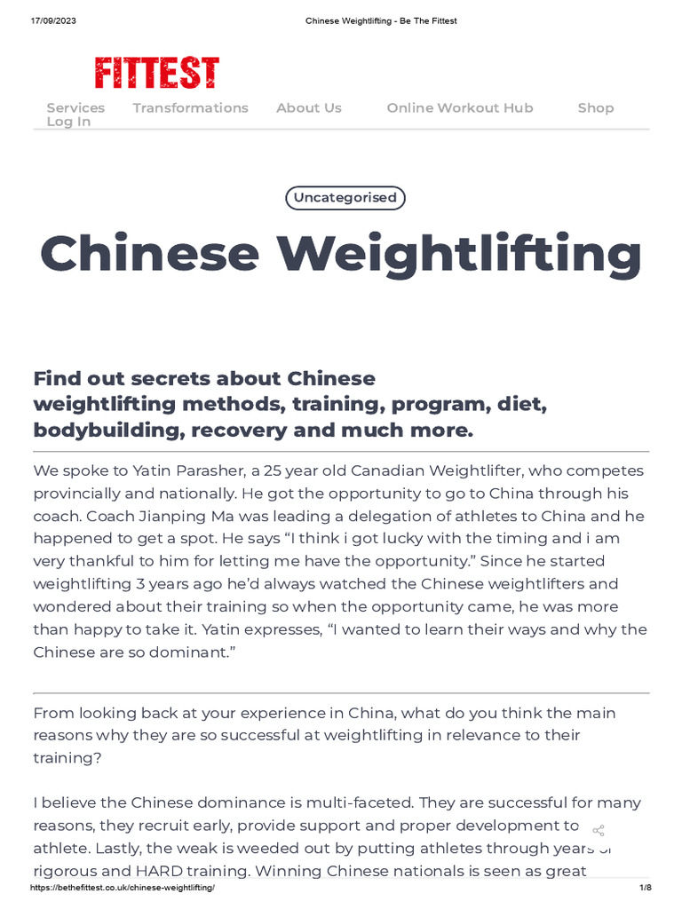Chinese Weightlifting - Be The Fittest | PDF | Strength Training ...