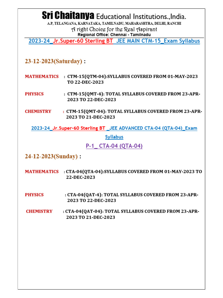 2023-24_Jr.Super-60 Sterling BT _Jee Main CTM-15 (QTM-04) & CTA-04 (QTA-04) P-1 & WTA-27_P-2 ...