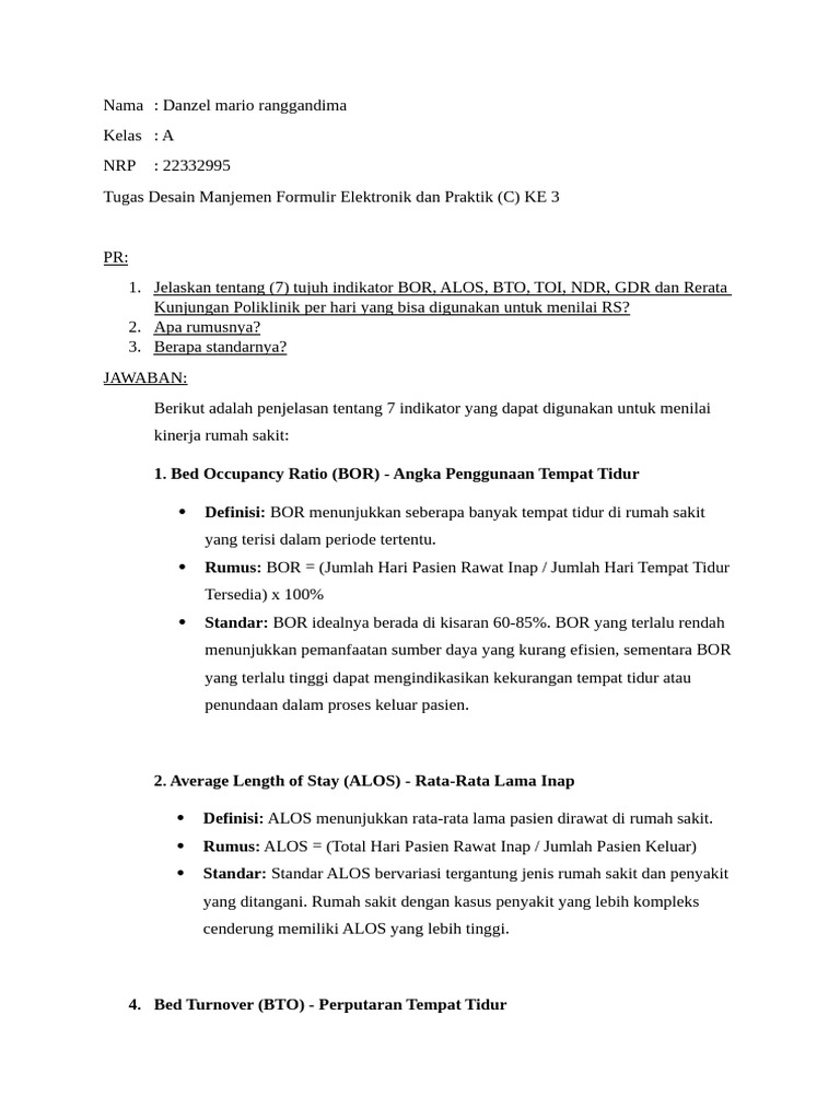 Danzel Mario Ranggandima 22332995 Tugas Desain Ke 3 Manajemen Rekam Medis Kelsa A | PDF