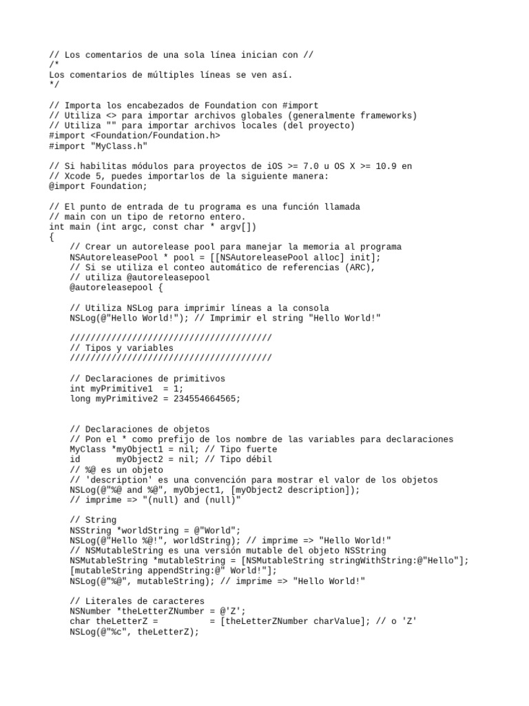 Guía de Programación en Objective-C | PDF | C objetivo | Software