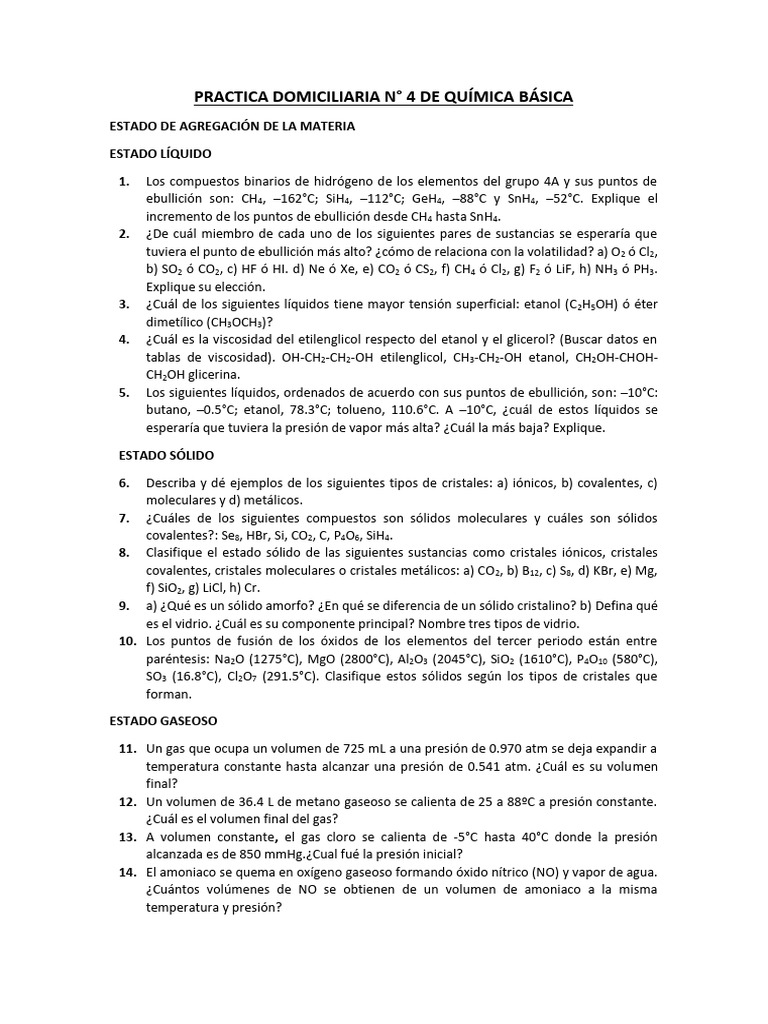 PD4 Práctica Domiciliaria 4 | PDF | Concentración | Ácido