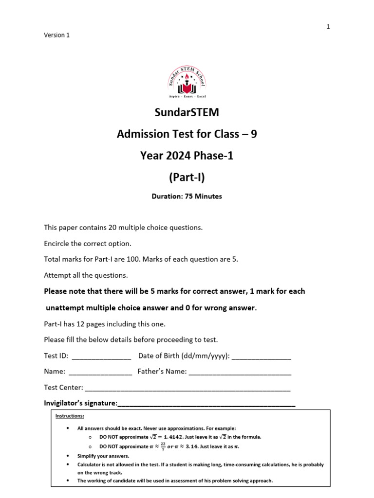 Part 1 sol | PDF | Multiple Choice | Mathematics