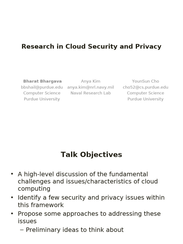 Tutorial Security Privacy Cloud | PDF | Cloud Computing | Security