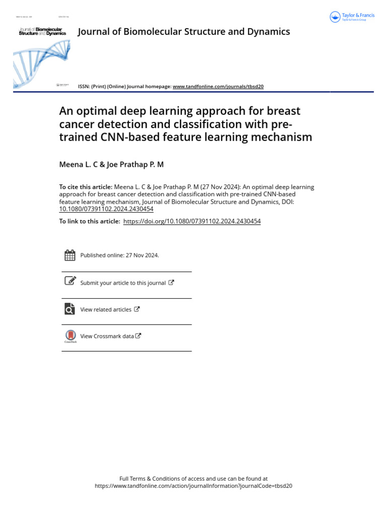 An Optimal Deep Learning Approach For Breast Cancer | PDF | Image ...