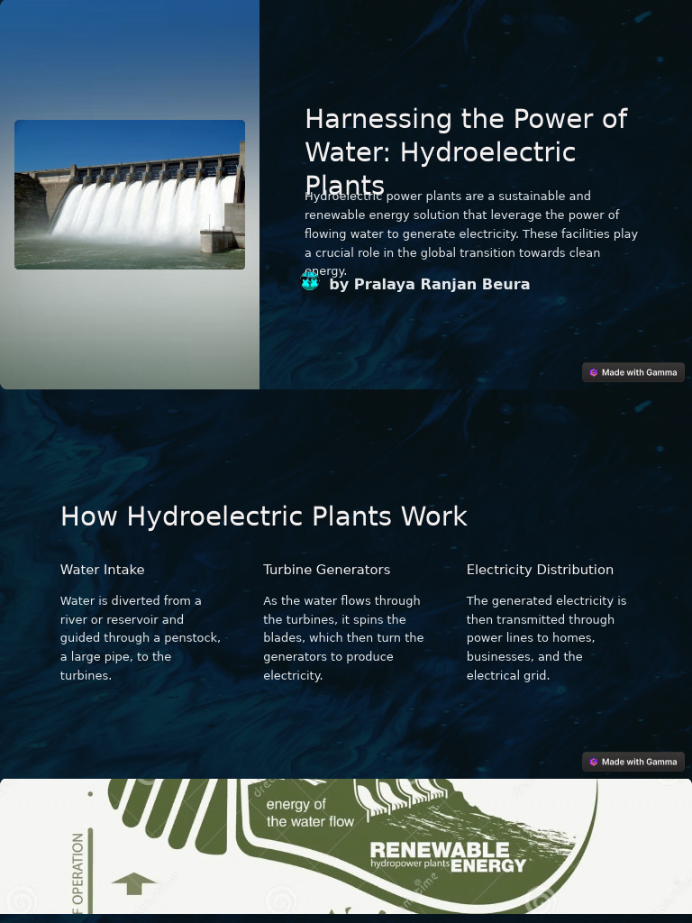 Harnessing The Power of Water Hydroelectric Plants | PDF ...