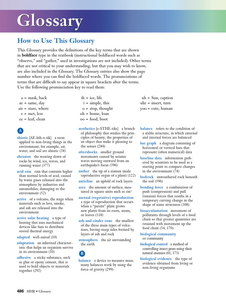 Glossary | PDF | Rock (Geology) | Earth