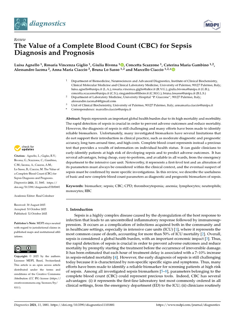 CBC and Sepsis | PDF | Immune System | Inflammation