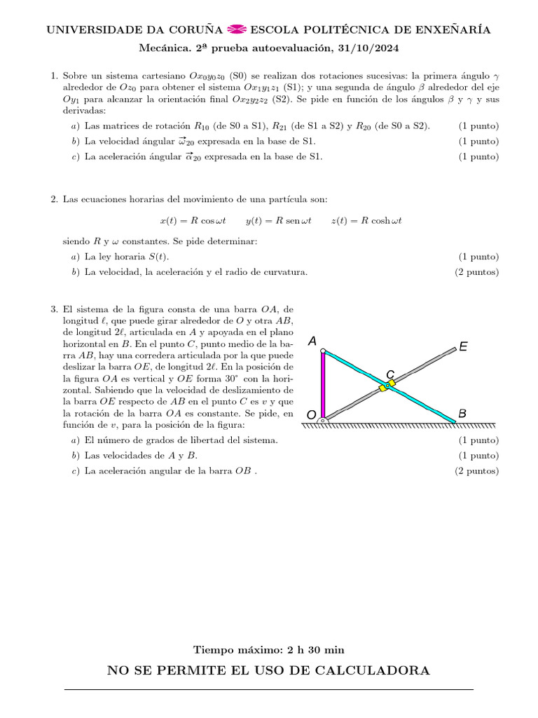 MEC 2PA 2425 Sol | PDF | Rotación | Mecanica clasica