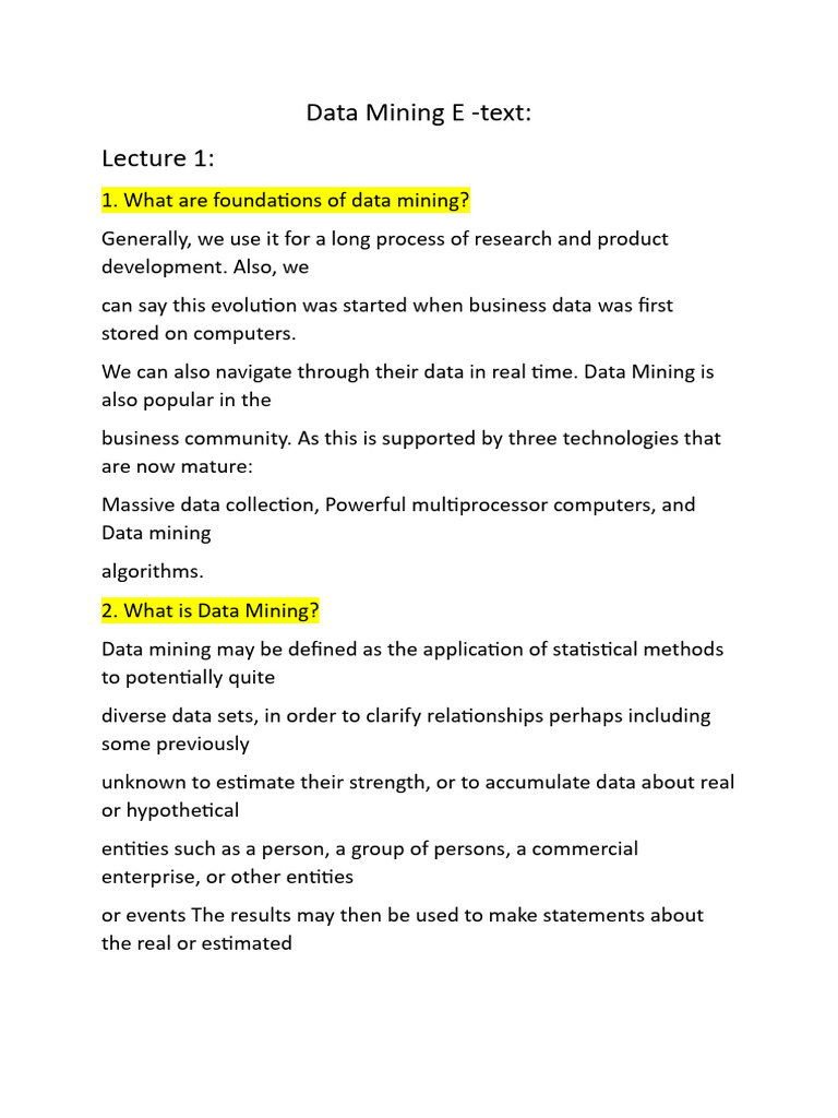 Data Mining First draft | PDF | Apache Hadoop | Data Warehouse