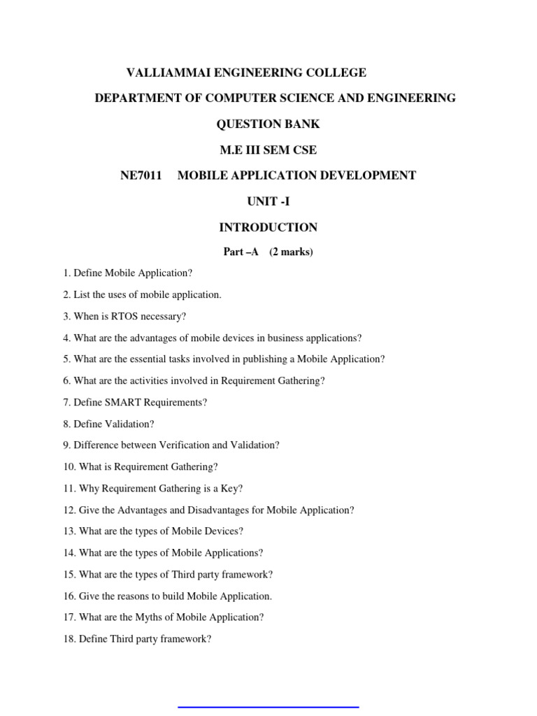 NE701-Mobile Application Development | PDF | Android (Operating System) | Ios