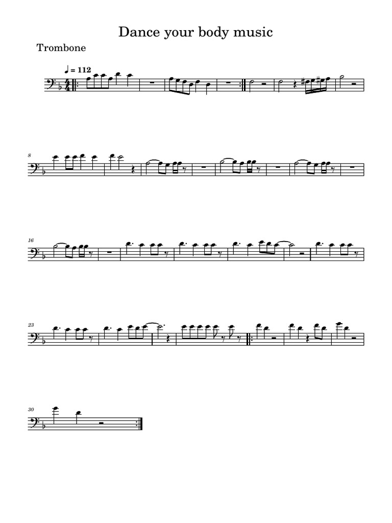 Dance Your Body Music Trombone | PDF