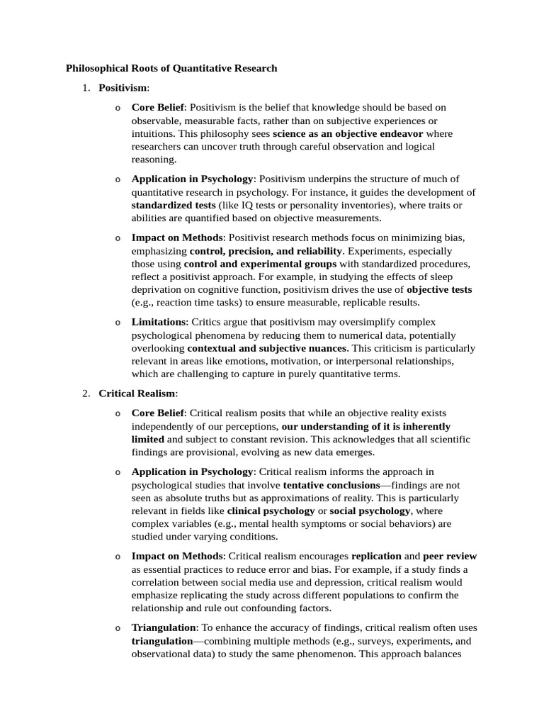 Philosophical Roots of Quantitative Research | PDF | Psychology ...