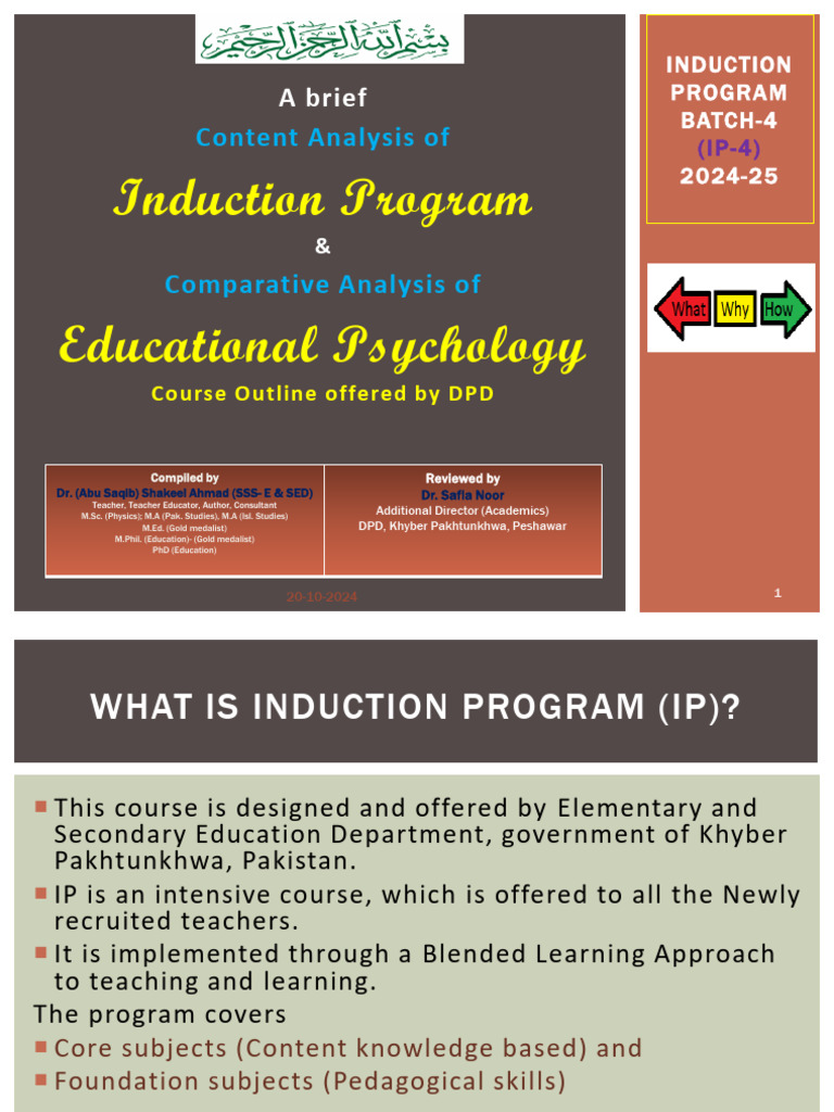 INDUCTION PROGRAM 20-10-2024 | PDF | Educational Psychology | Teachers