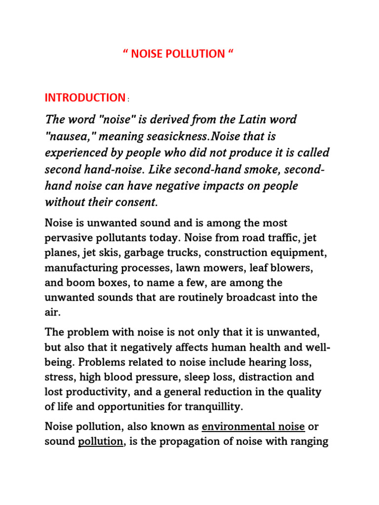 noise pollution_protected.pdf | PDF | Noise | Pollution