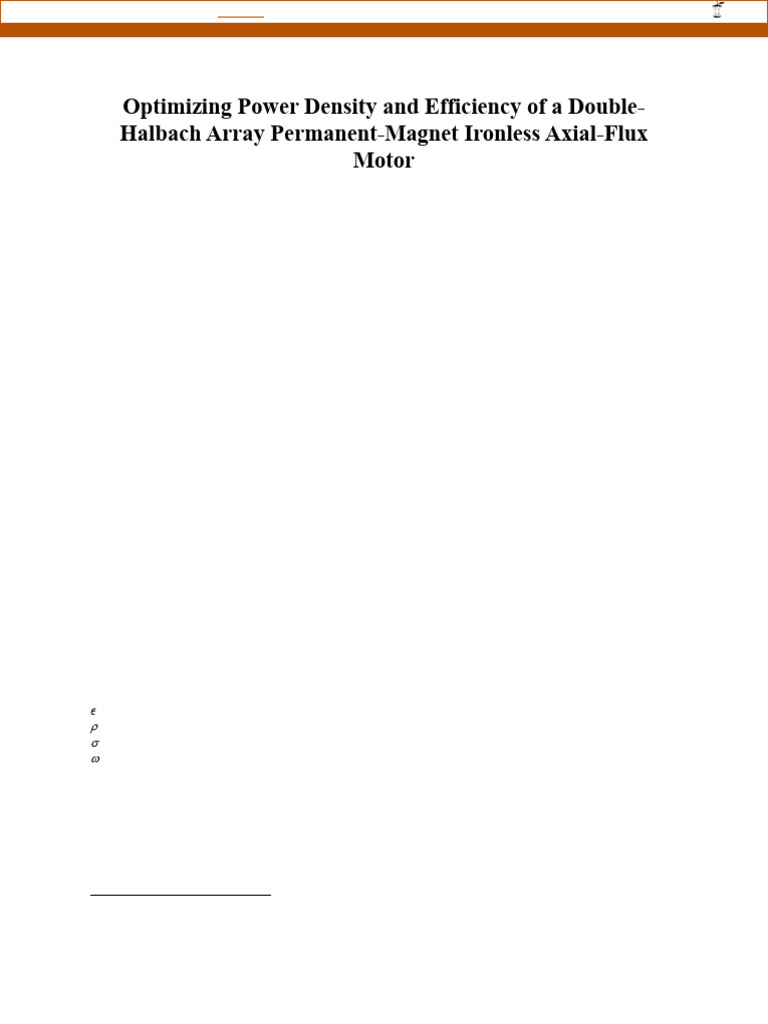Optimizing Power Density and Efficiency of A Double-Halbach Array ...