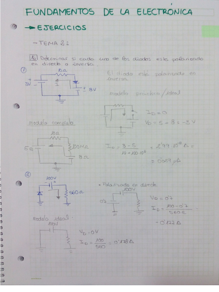 Diodos Ejercicios | PDF