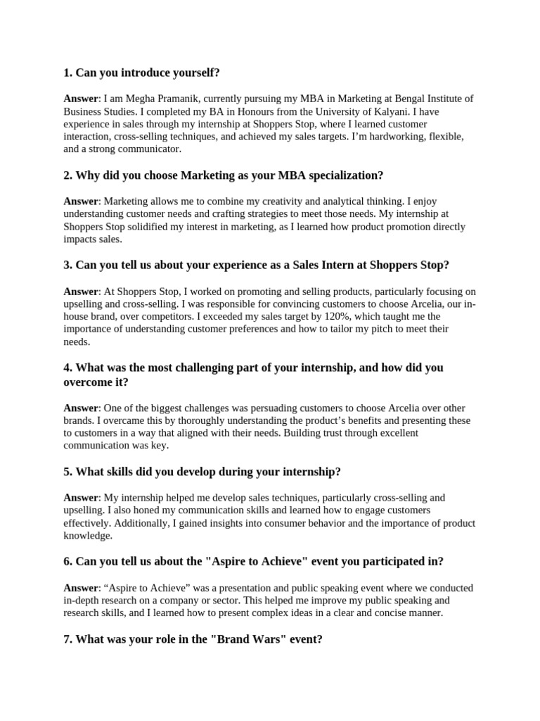 Cv Question Sunu (1) | PDF | Marketing | Motivation